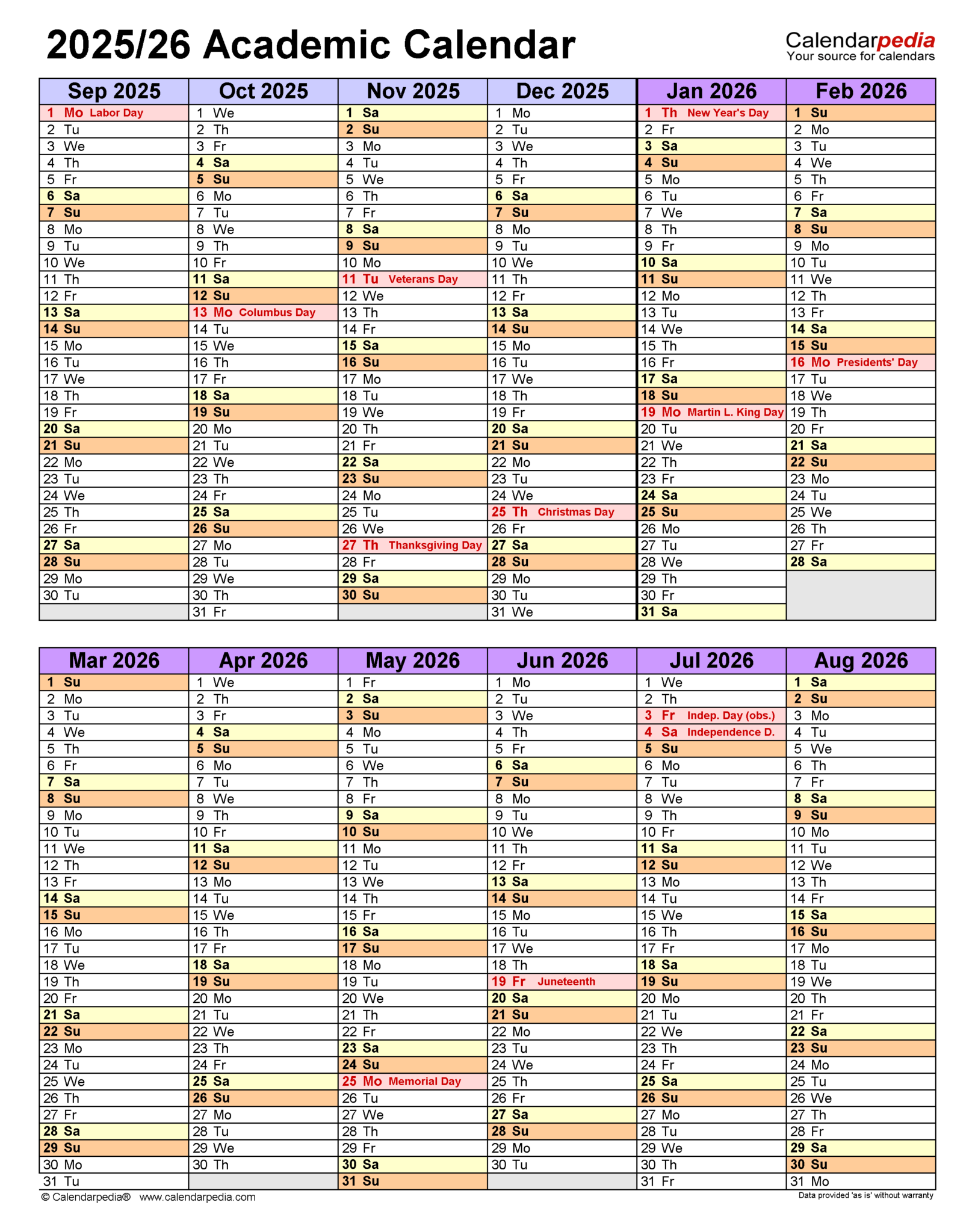 Google Docs Calendar Template 2026 - Free Printable Calendar