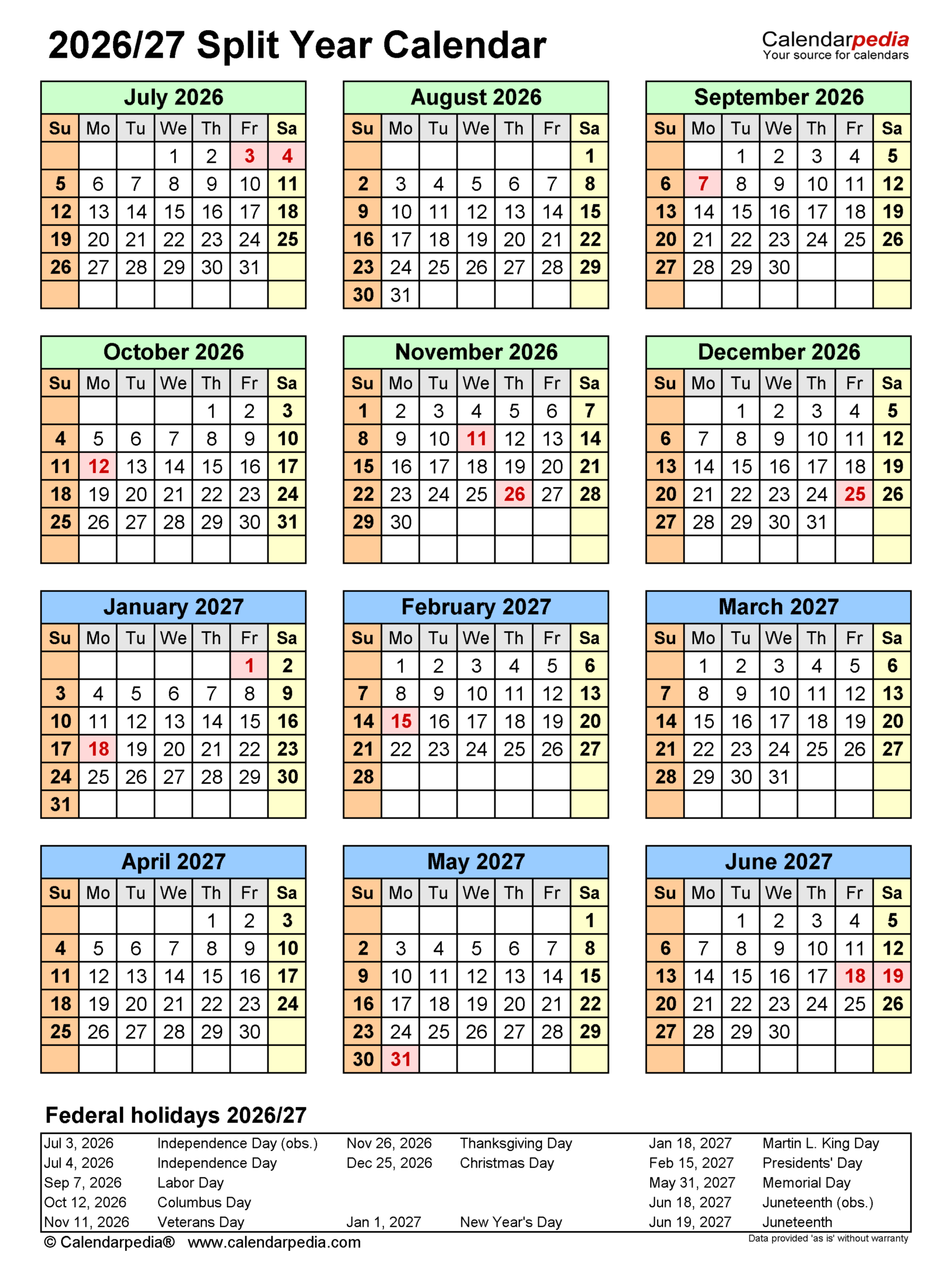 2027 Fiscal Calendar With Week Numbers - Free Printable Calendar