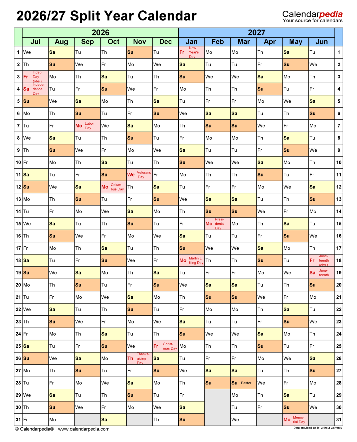 4-5-4 Calendar 2026 - Free Printable Calendar