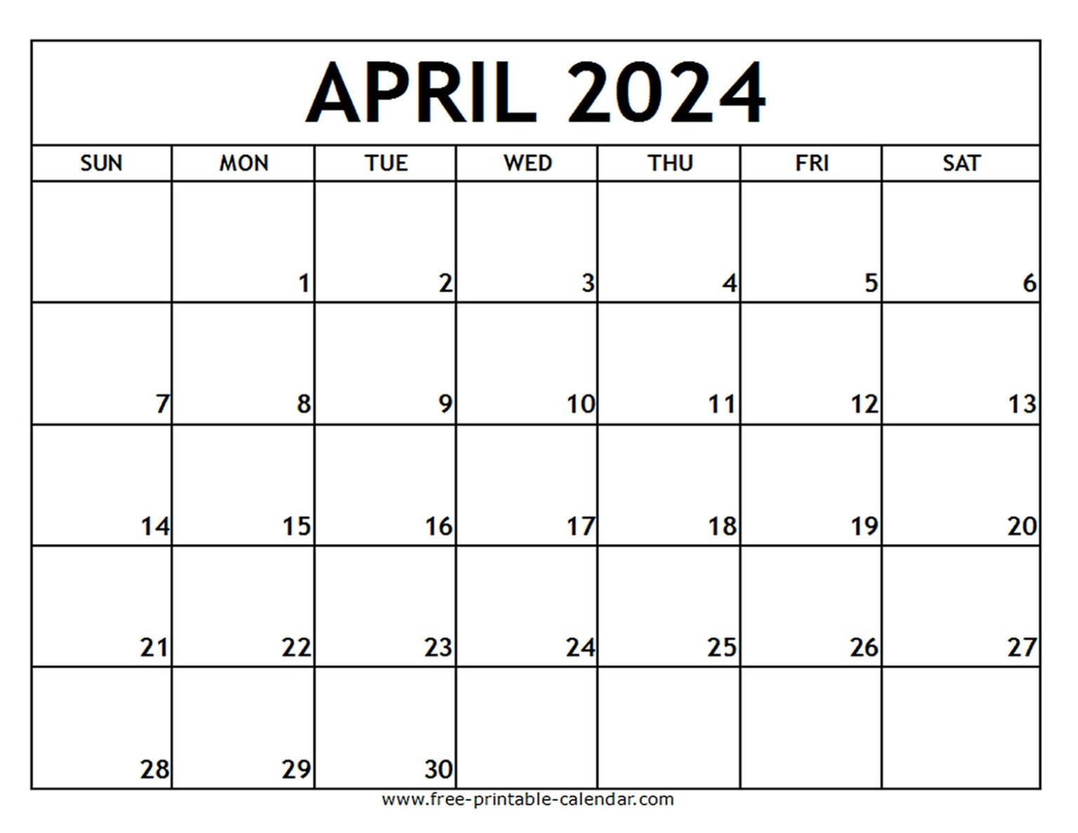 April Calendar Printable Free: Stay Organized and On Track - Free ...