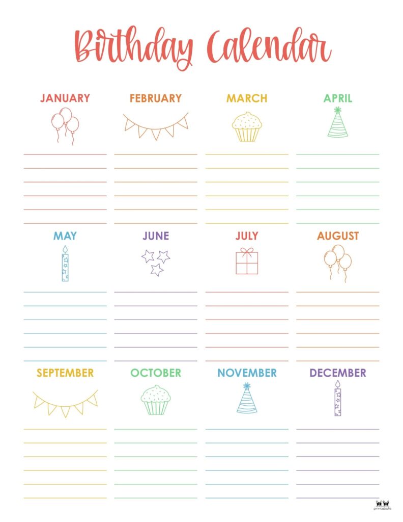 Free Printable Birthday Calendar - Free Printable Calendar