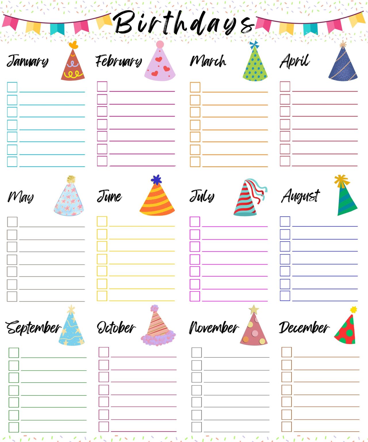 Birthday Calendar Printable: Never Forget a Special Day Again! - Free ...
