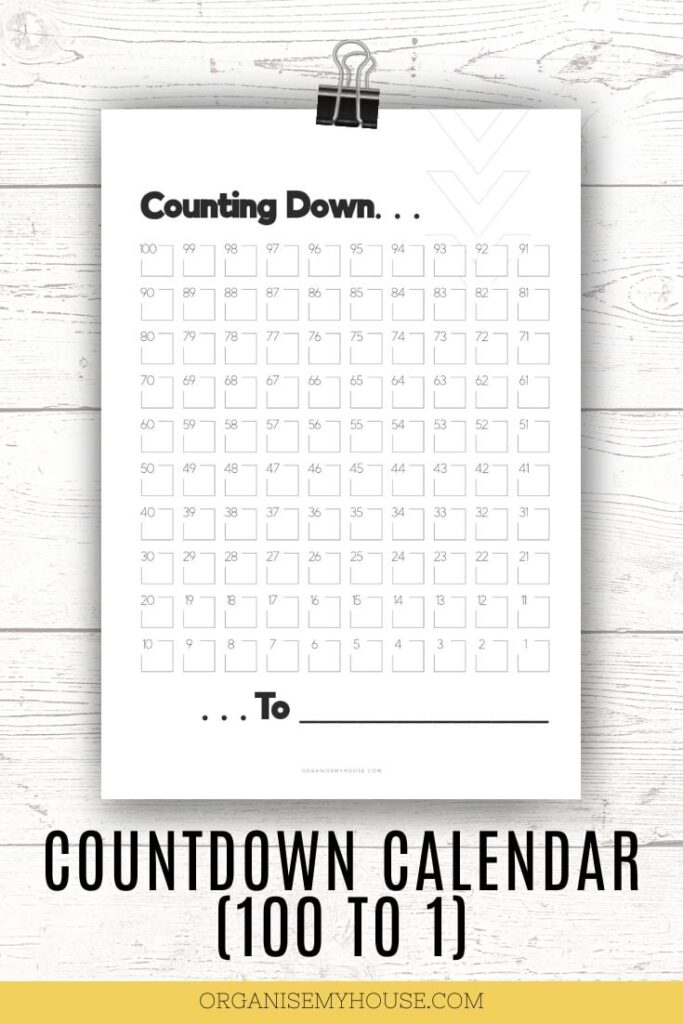 Countdown Calendar Printable Free: Get Organized and Stay on Track ...