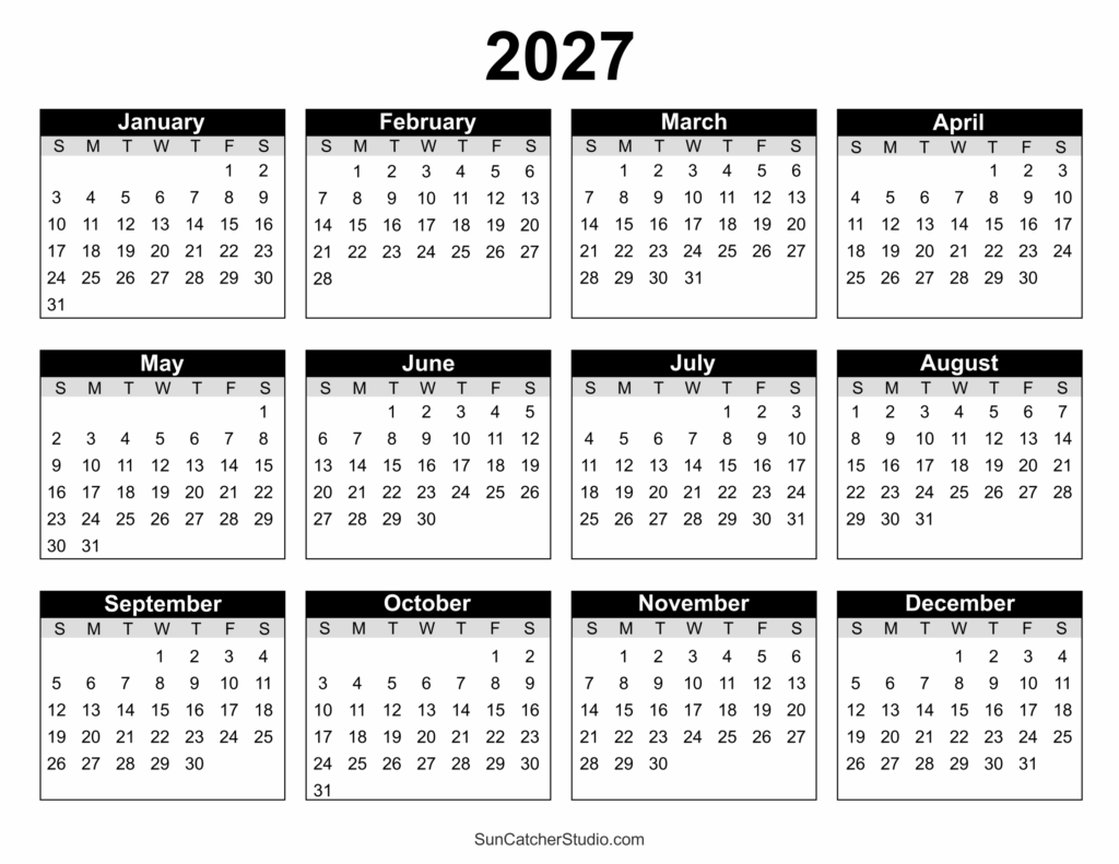 2027 Small Printable Calendar: Your Ultimate Guide - Free Printable ...
