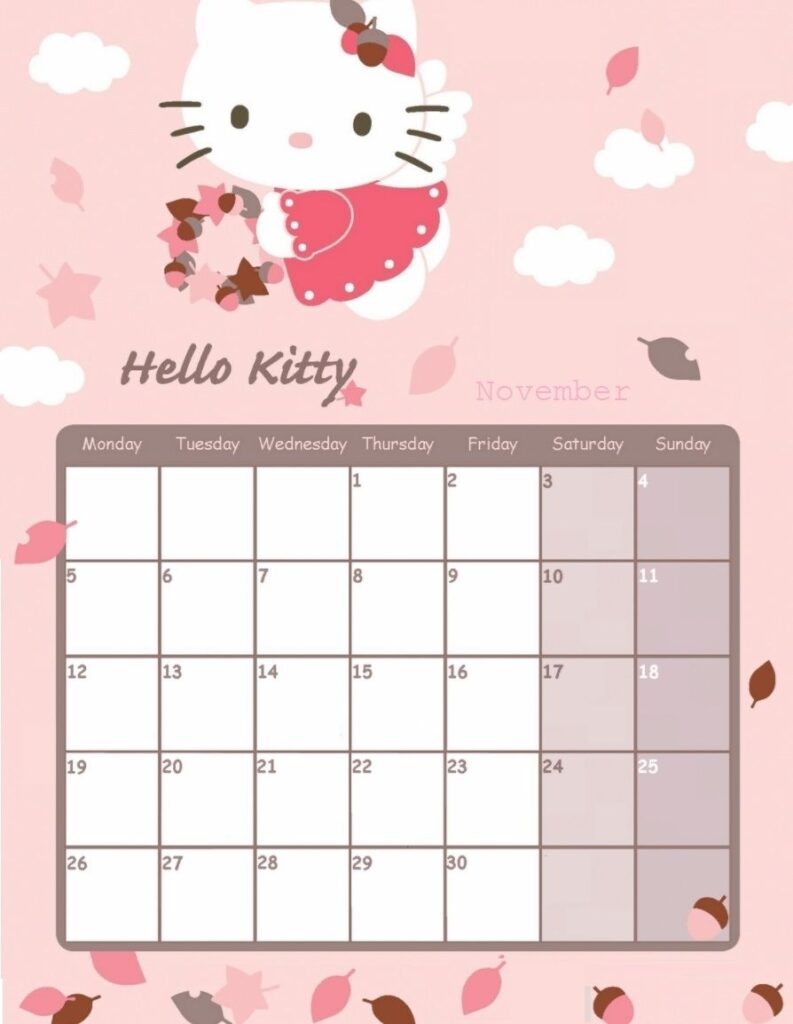 12 Month Free Printable Hello Kitty Calendar 2027: Plan Your Year with ...