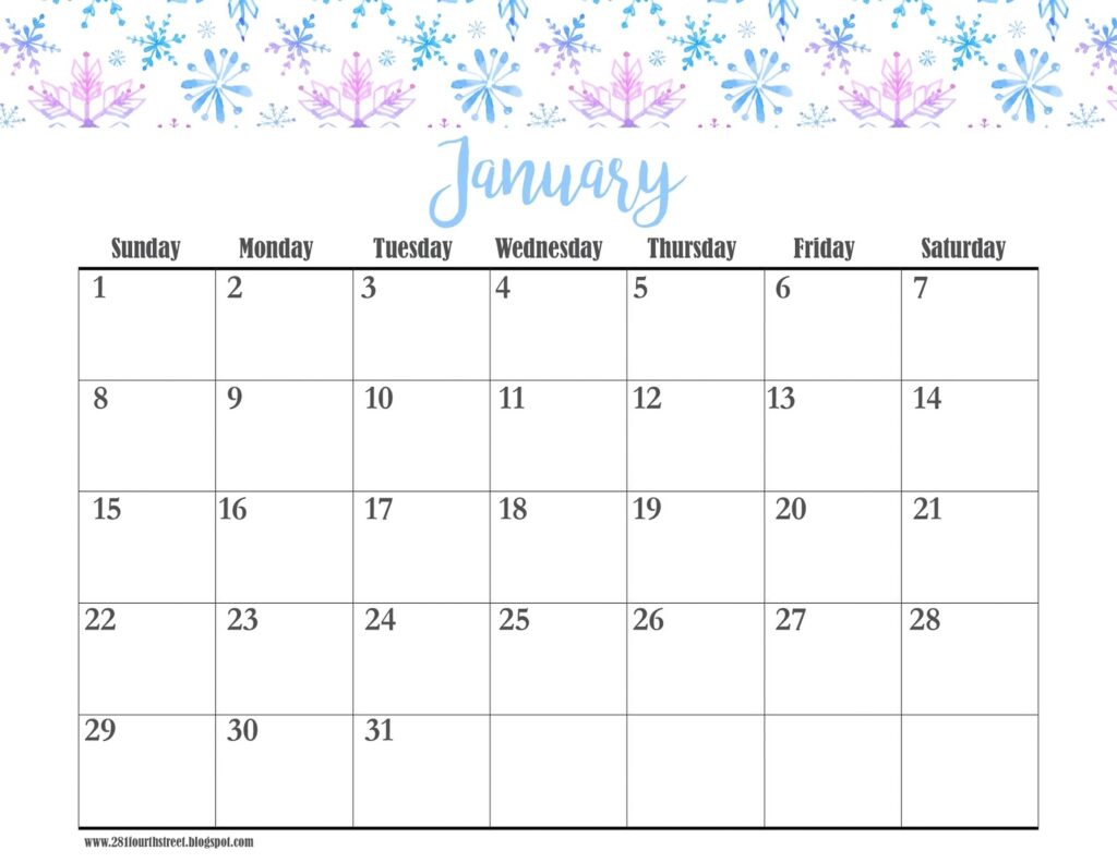Free Printable Jan Calendar: Stay Organized and On Track - Free ...
