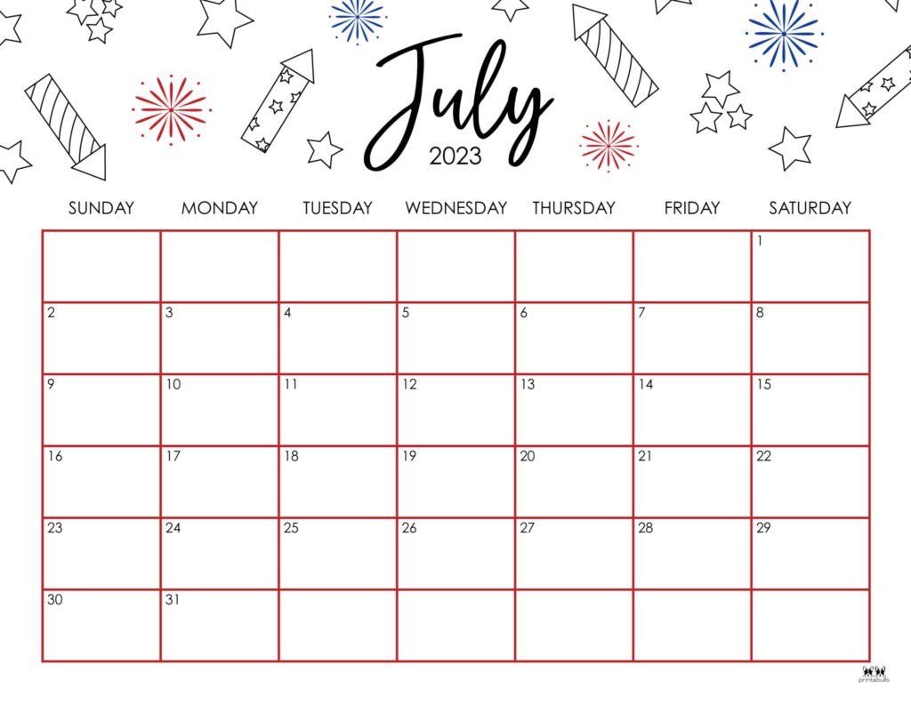 Free July Printable Calendar: Stay Organized and On Track - Free ...