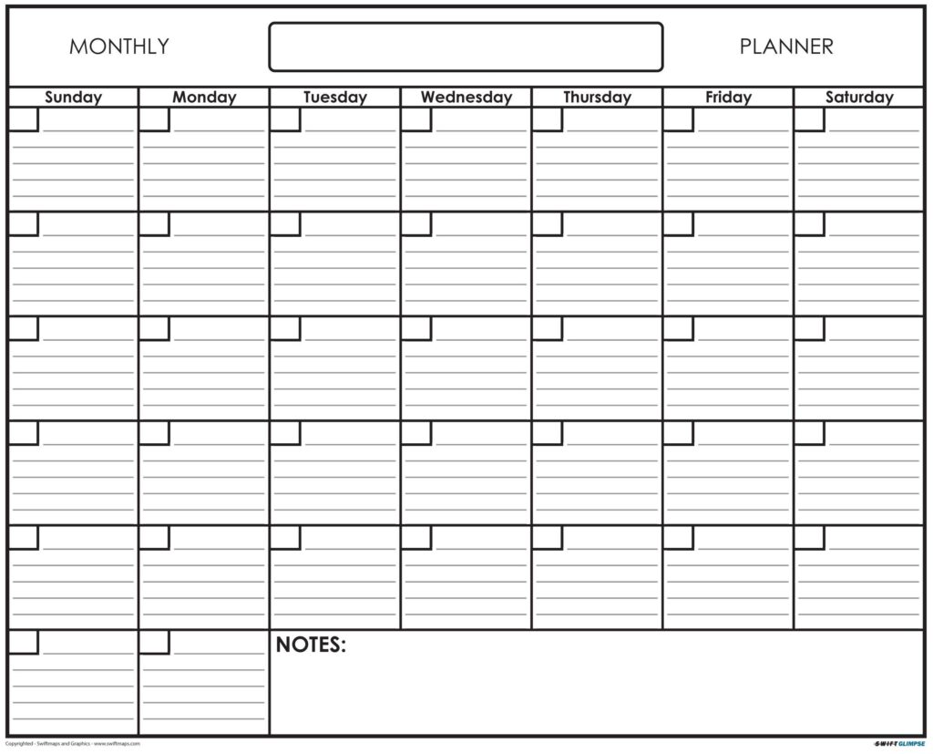 Monthly Calendar With Lines Printable: Organize Your Life Efficiently ...