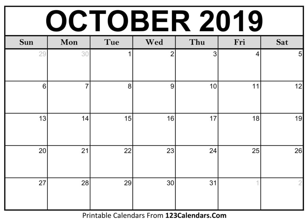 Blank October Calendar Printable: Your Ultimate Guide - Free Printable ...