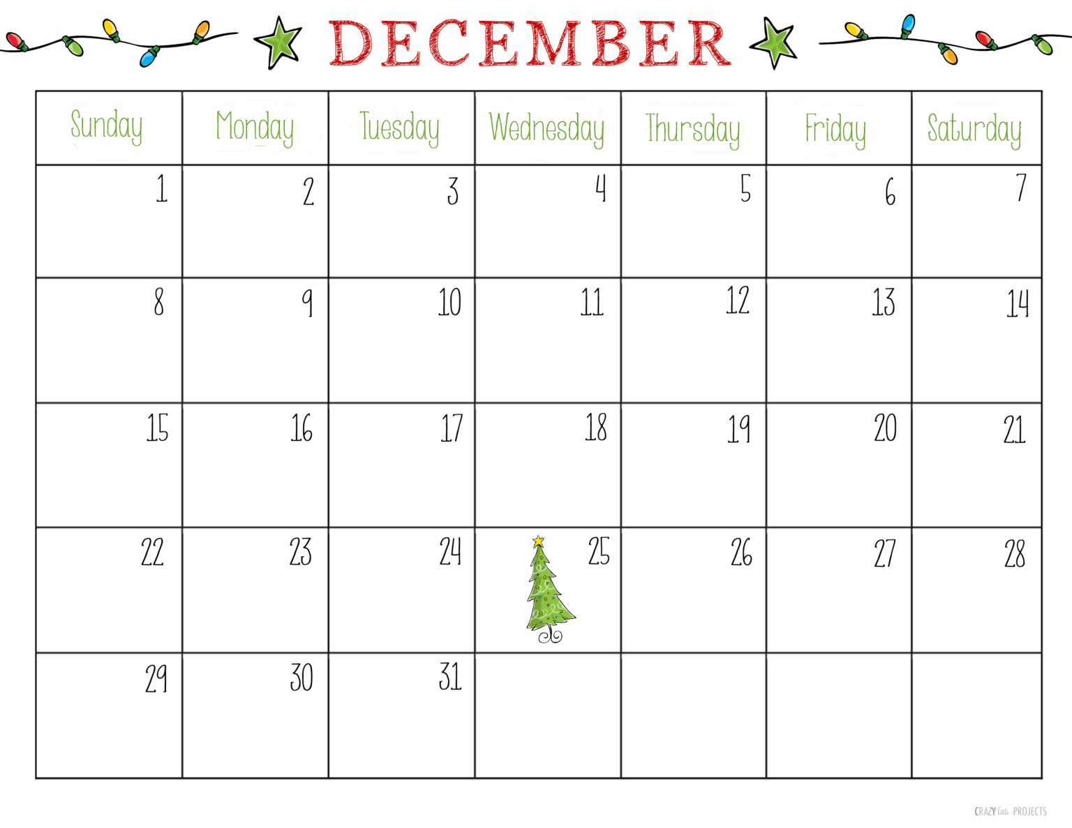 Free December Calendar Printable: Get Organized for the Holiday Season ...