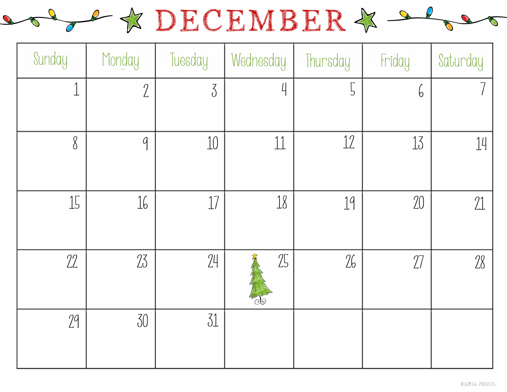 Free December Calendar Printable: Get Organized for the Holiday Season ...